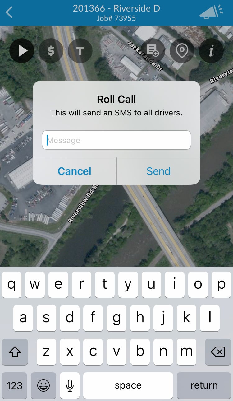 How do I text drivers on the job?